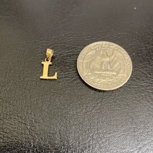 Element Shine | Jewelry | K Solid Gold Mini Smallinitial Letter L ...